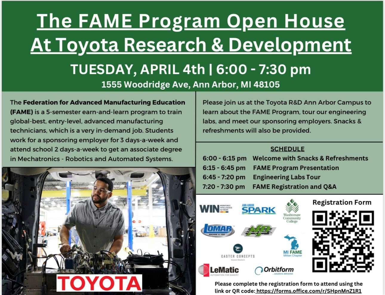 FAME Program Open House - Ann Arbor SPARK